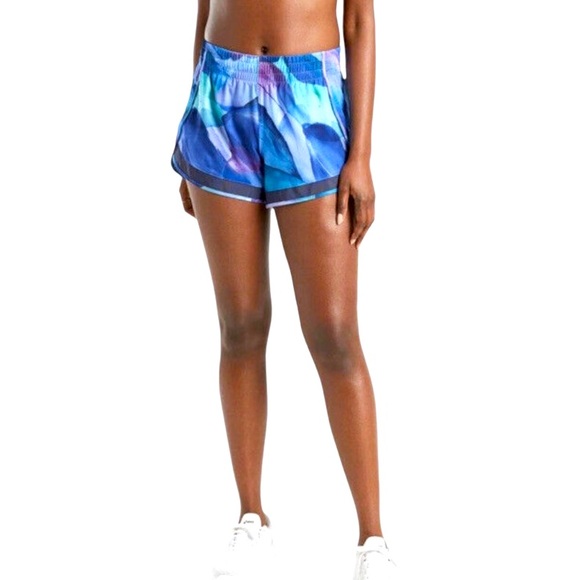 Athleta | Shorts | Athleta Make A Splash Printed Mesh Racer 4 Running ...